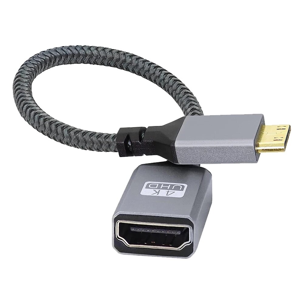 Mini HDMI папа-мама кабель 20 см 4K, Straight