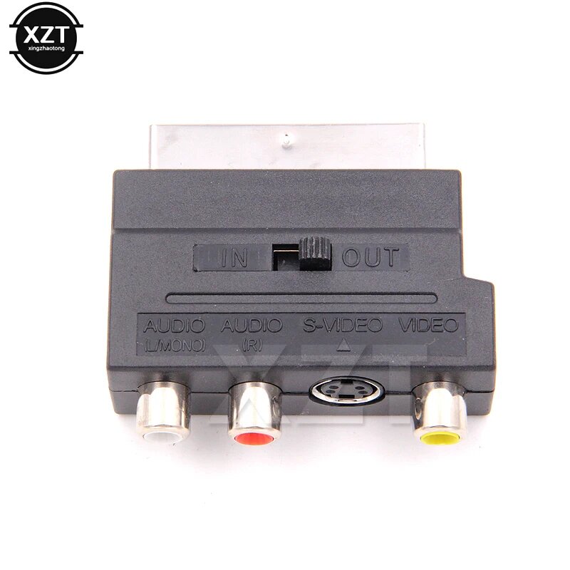 21Pin SCART Male к 3 RCA Female AV Аудио Видео адаптер конвертер для ТВ VCR SCART адаптер с переключателем Позолоченный разъем