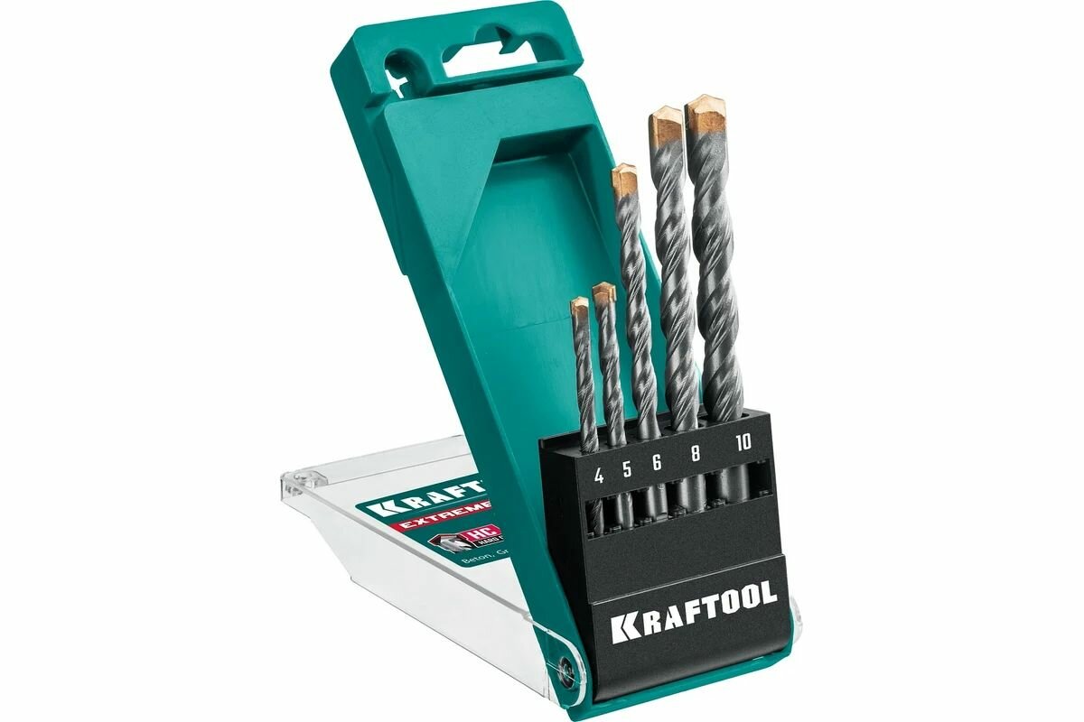 Набор сверл по бетону KRAFTOOL Extreme 5 шт, 4-5-6-8-10 мм (29166-H5)