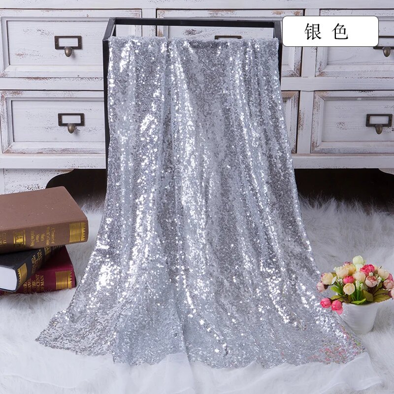 Розовая золотая серебристая блестящая ткань 130x50 см Серебряный, 12