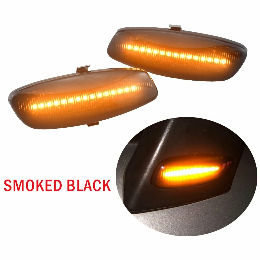 Светодиодный динамический указатель поворота, боковой габаритный фонарь, мигалка янтарного цвета для Citroen C4 Picasso C3 C5 DS4 для Peugeot 308 207 3008 5008 Smoked black