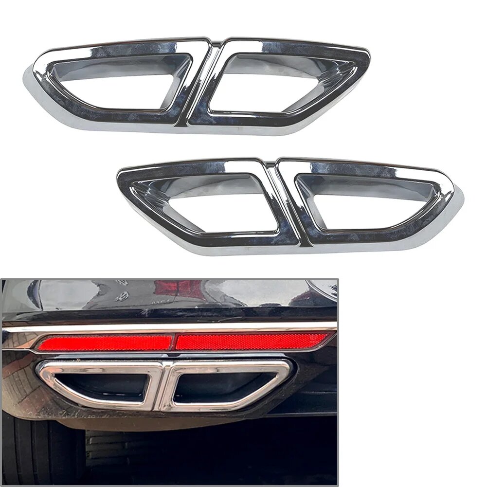 2 шт, задний глушитель выхлопной трубы для VW Passat B8 2016 2017 2018 2019 Chrome