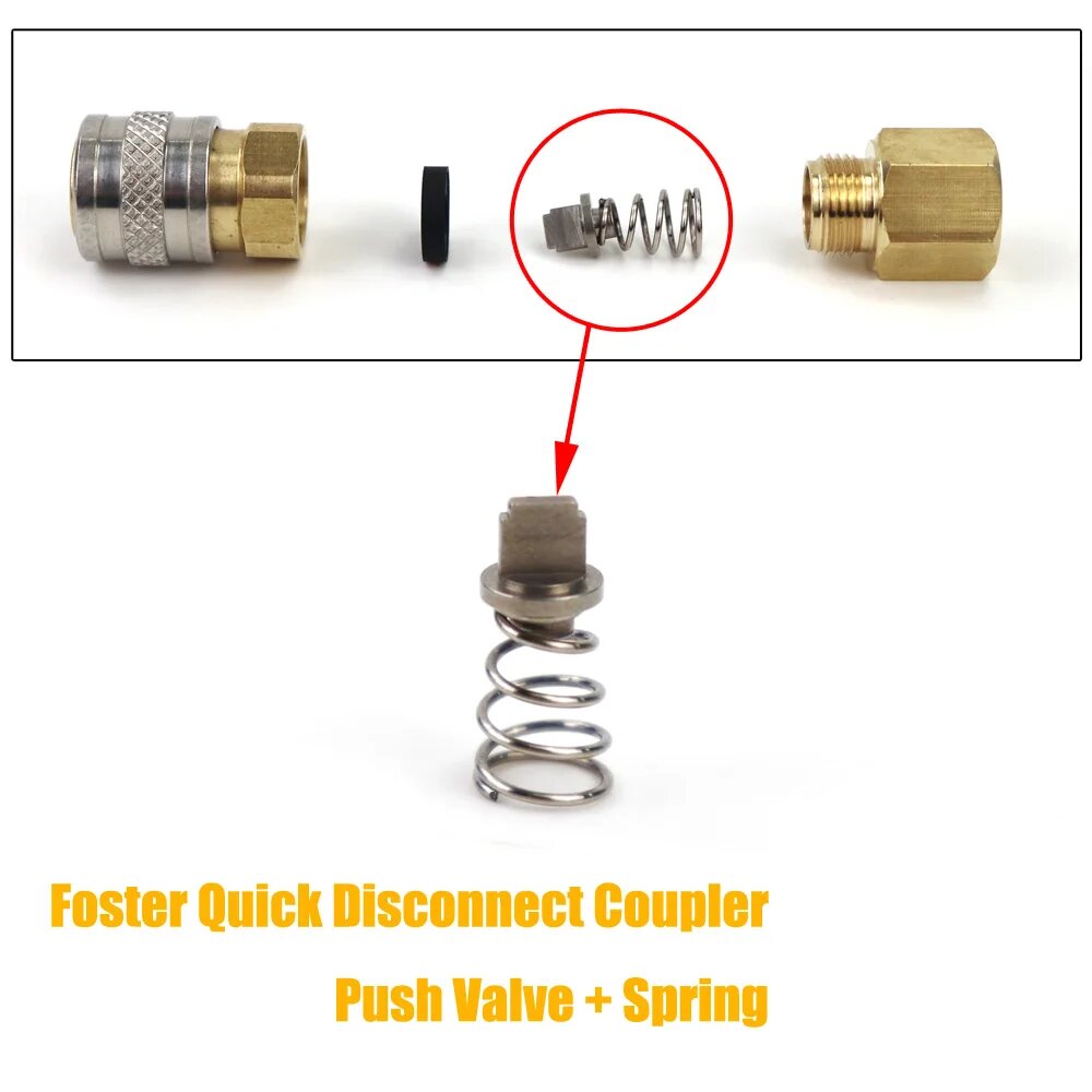 Foster Quick Disconnect Push Valve + Spring, Only Valve Spring