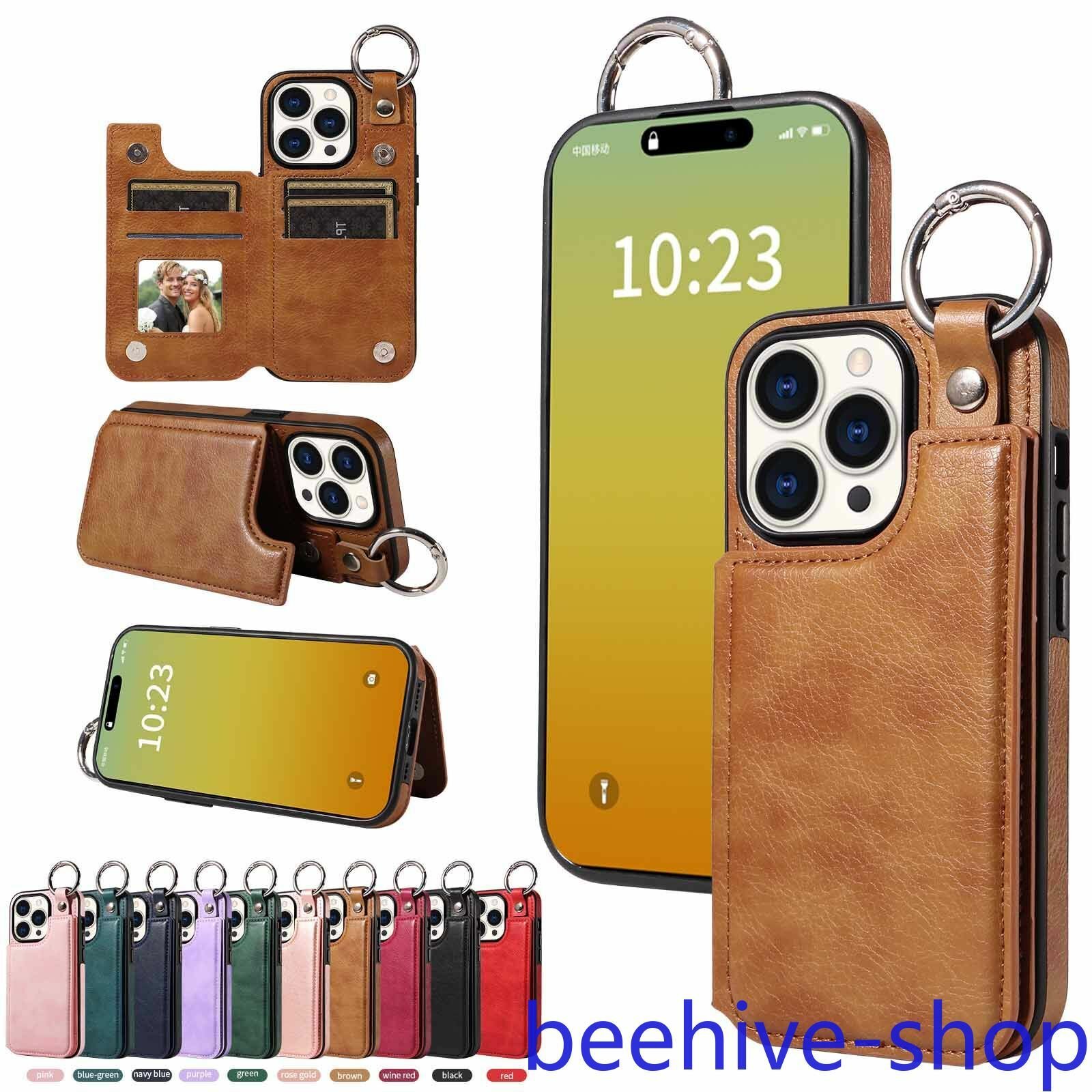 Кожаный чехол для Apple iPhone 15 Pro (айфон 15 про) с отделением для карты/ Чехол-кошелек для / Кожа высокого качества