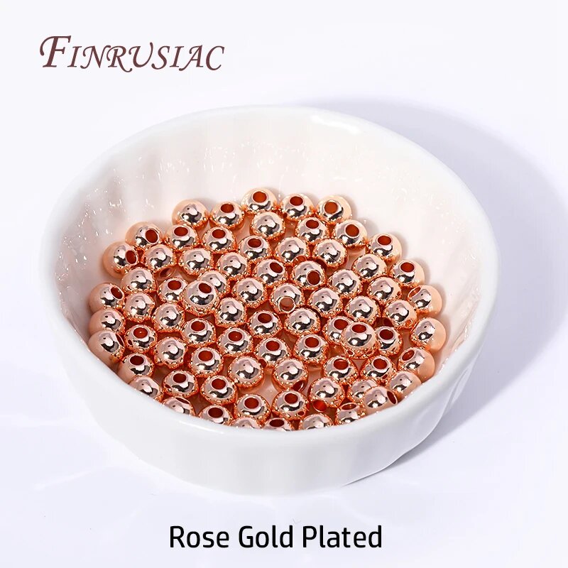 Золотые позолоченные распределители бусин FINRUSIAC 100 шт 2-6 мм 5mm- 20 pcs, Rose Gold Plated