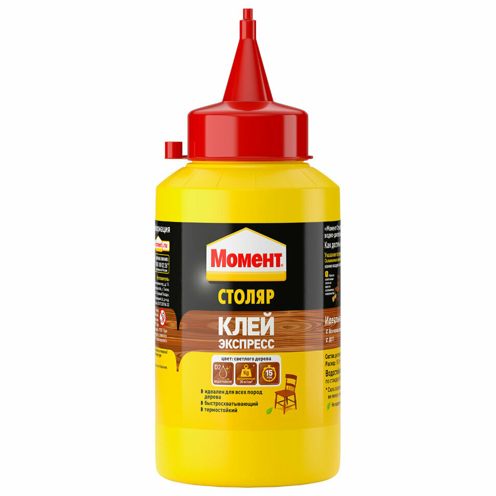 Клей специальный момент Столяр, 250 г, для различных пород дерева, 422981, 605652