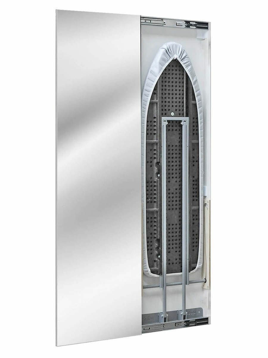 Встроенная гладильная доска Табула Термо (зеркало), выбеленный дуб, купе лево