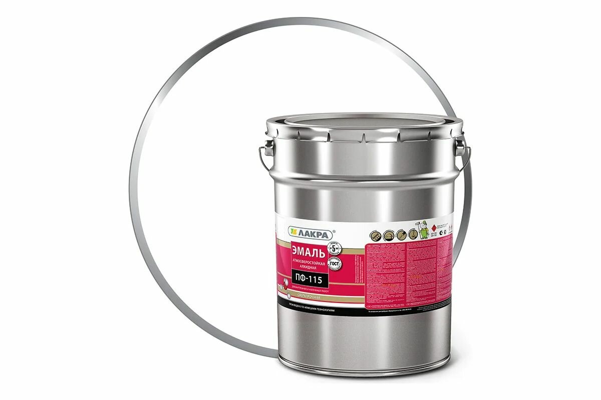 Эмаль ПФ-115 белая глянцевая 20 кг Лакра