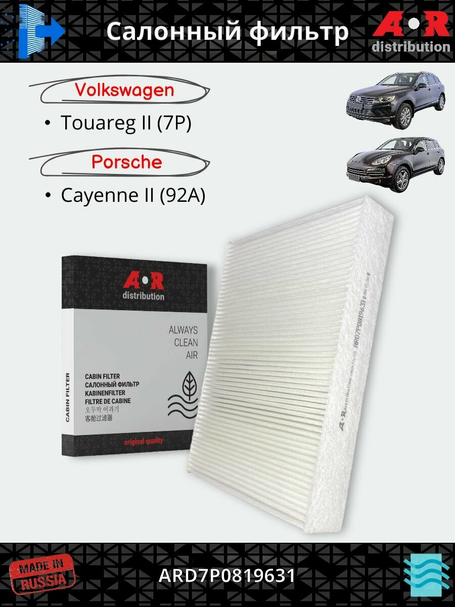 Салонный фильтр Volkswagen Touareg II, Porsche Cayenne 2; Туарег 2 / 7P0819631 7P5819631
