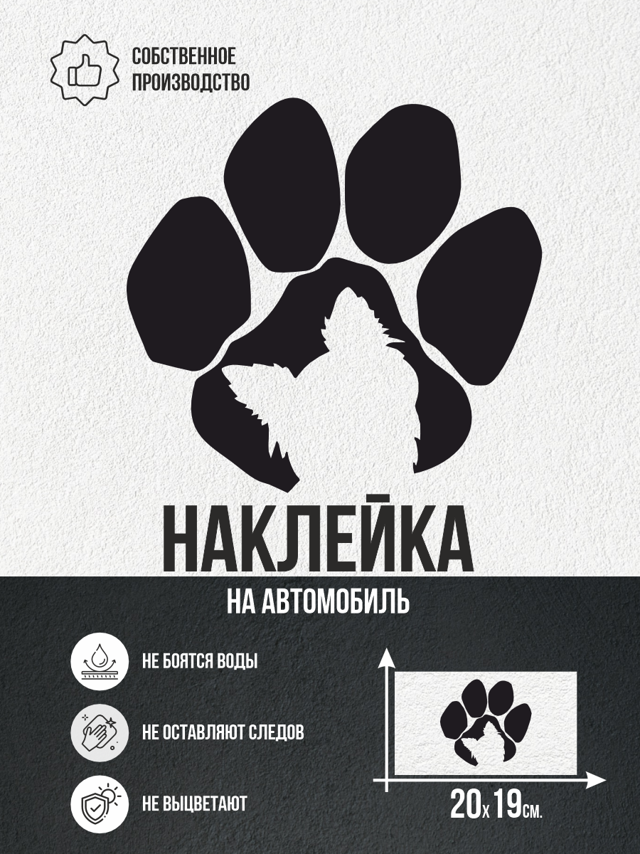 Наклейка на авто Лапа собака