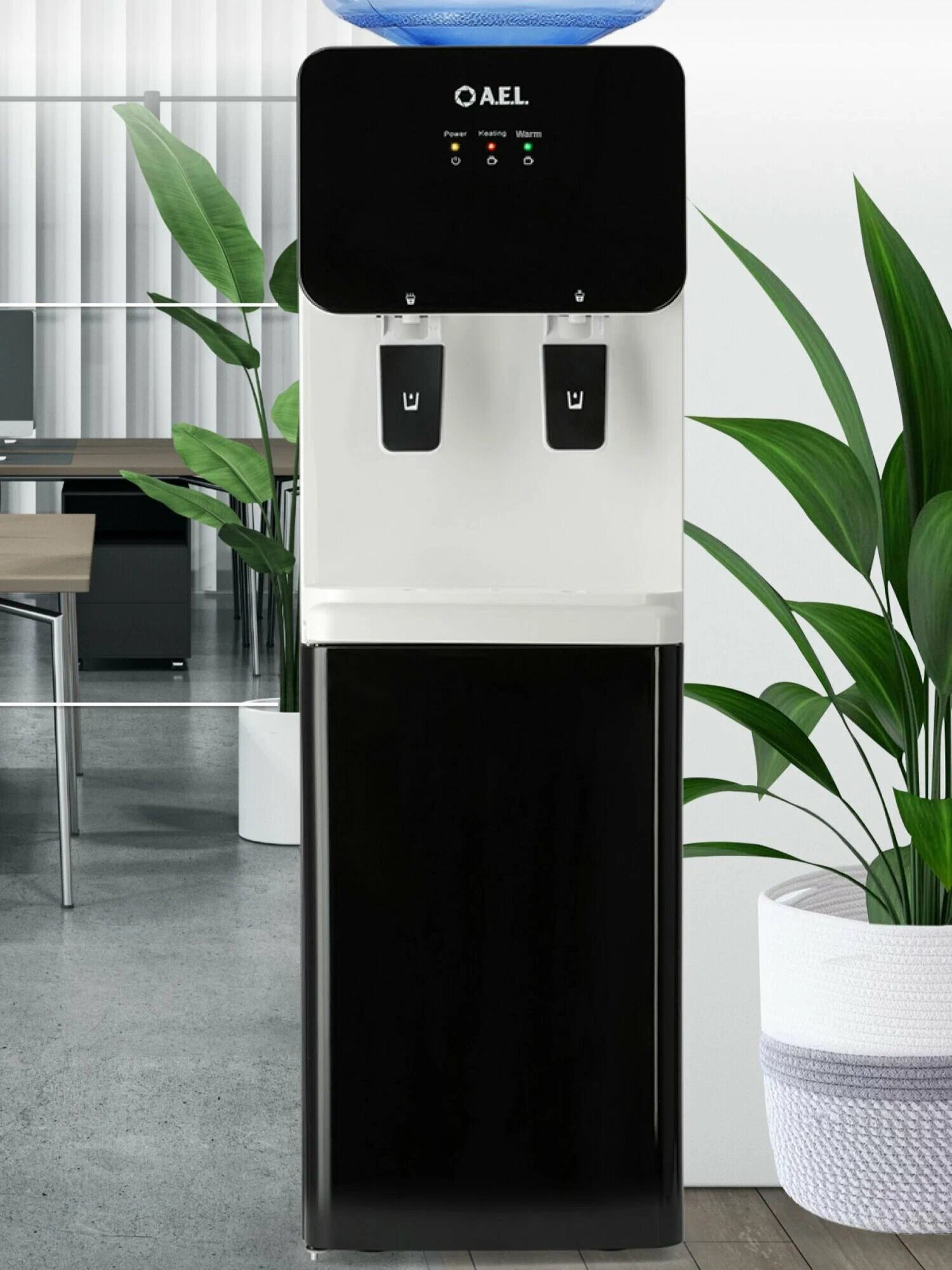 Кулер AEL LK-AEL-85c black с нагревом и водой комнатной температуры. Гарантия 12мес.