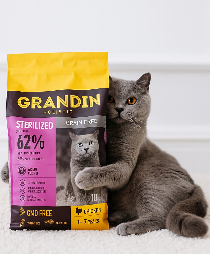 Сухой корм Grandin Sterilized Grain free, беззерновой стерилизованных кошек, с курицей, 10 кг