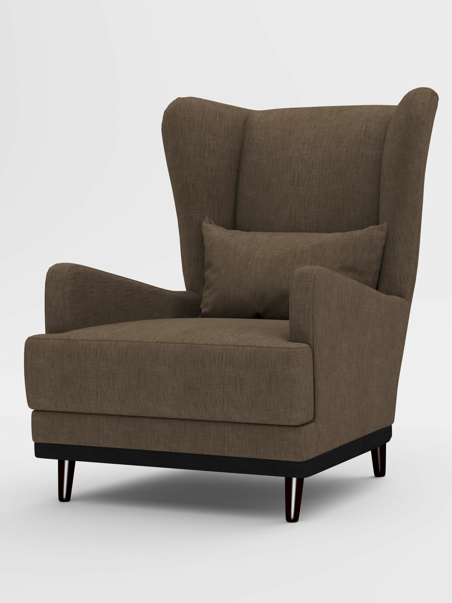 Кресло мягкое для дома, отдыха в гостиной Марсель от W&B, рогожка, цвет: коричневый