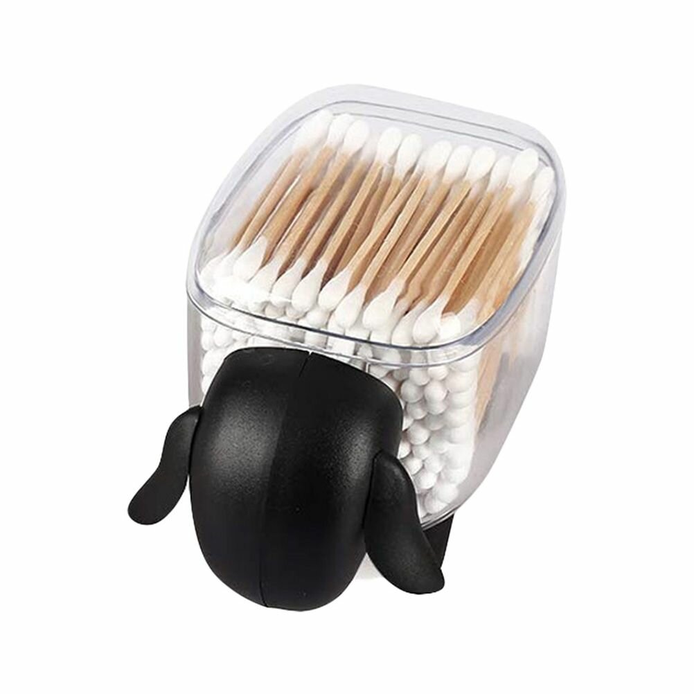 Мини-пластиковая коробка для хранения ватных палочек, милая овечья пыленепроницаемая косметическая хлопковая коробка для хранения, домашний настольный органайзер