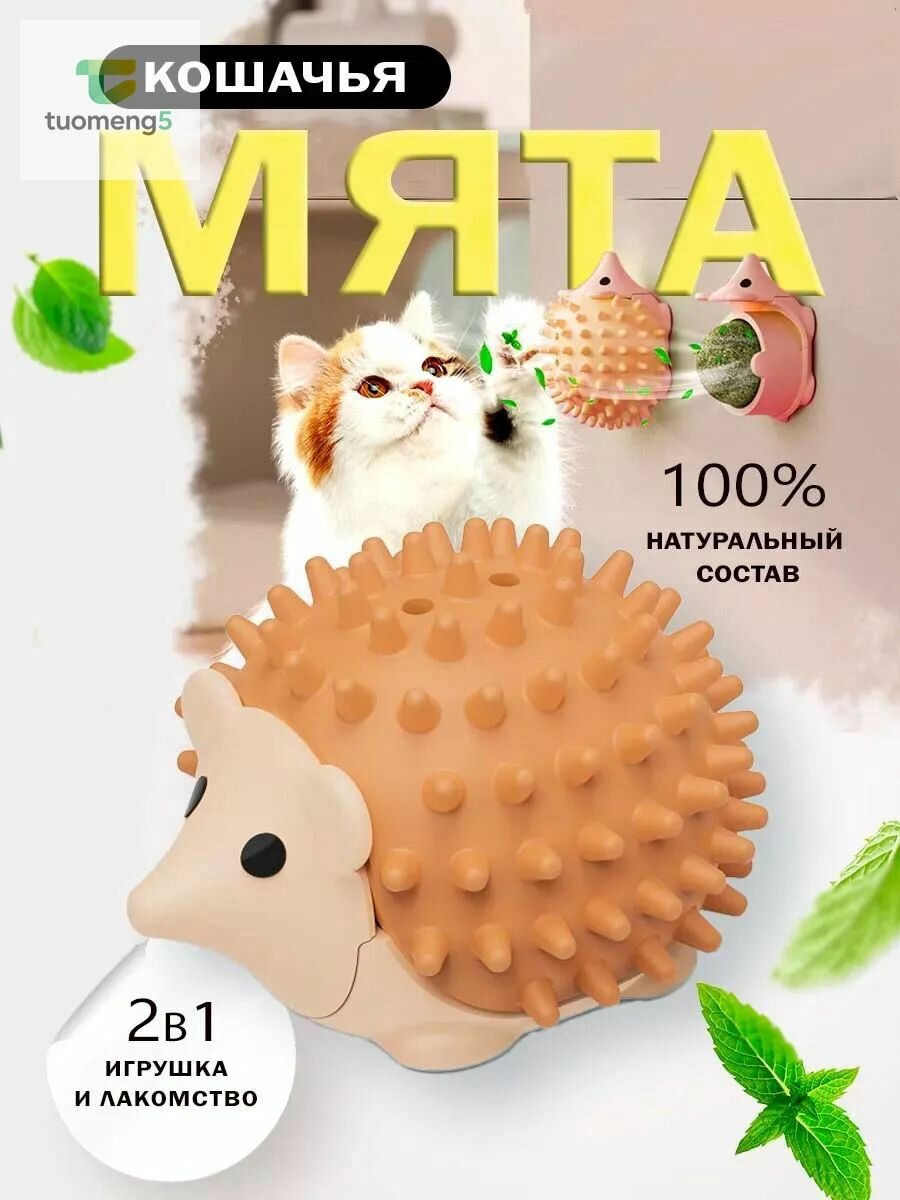 Игрушка для кошек с лакомством кошачьей мятой шарик
