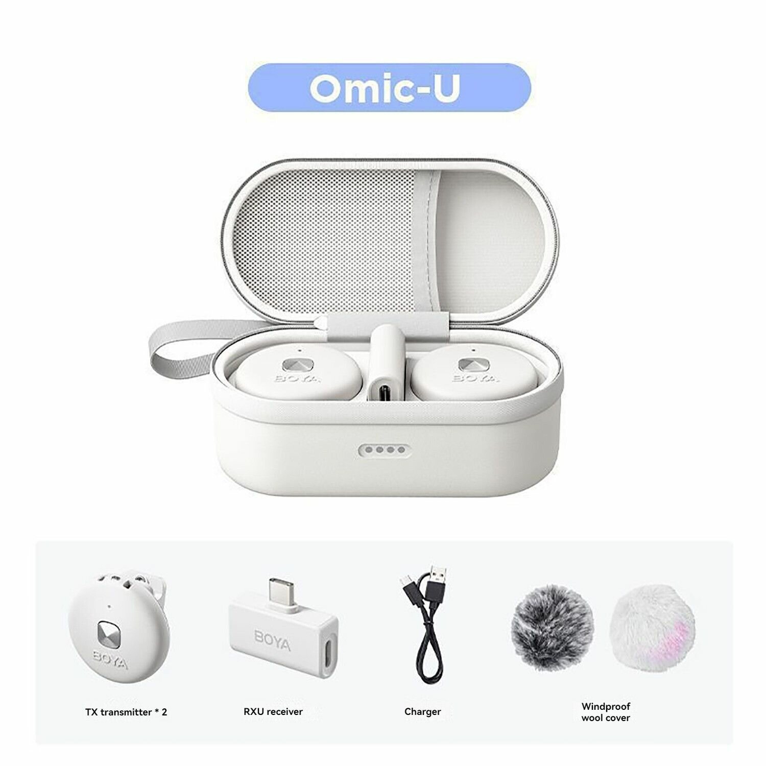 Беспроводной петличный микрофон BOYA/интерфейс Omic-U Typ-c/белый
