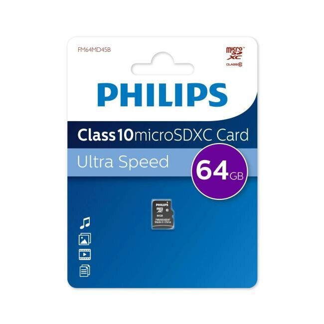 PHILIPS microSDXC Memory Card 64Gb Class10