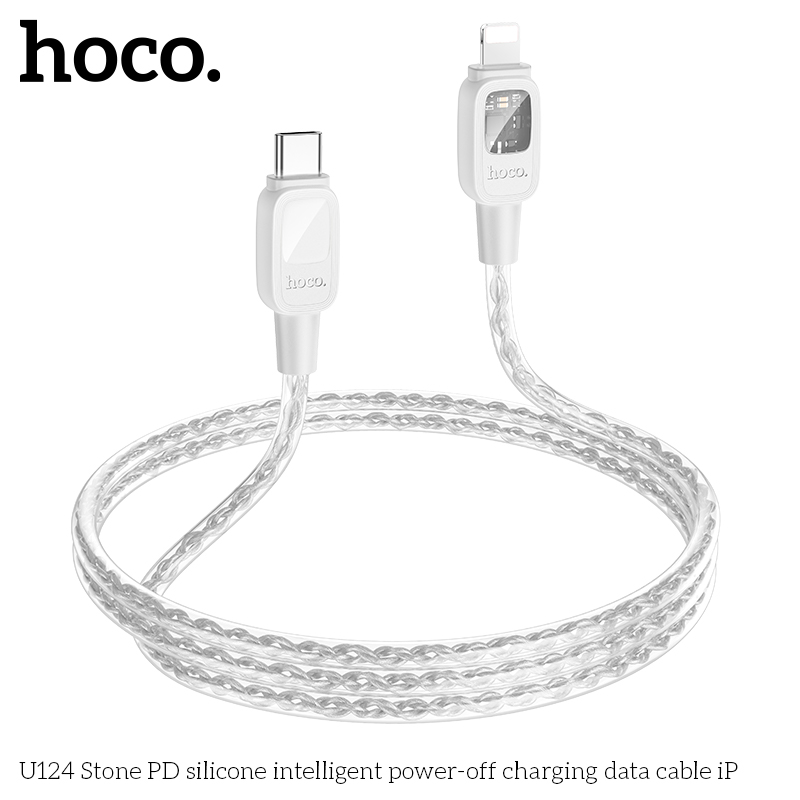 Кабель Type-C на Lightning Hoco U124 серый — фото 1