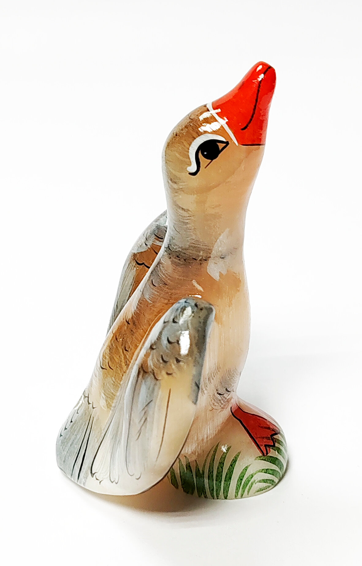 Фигурка гусь из натурального камня селенит. Ручная работа Россия.