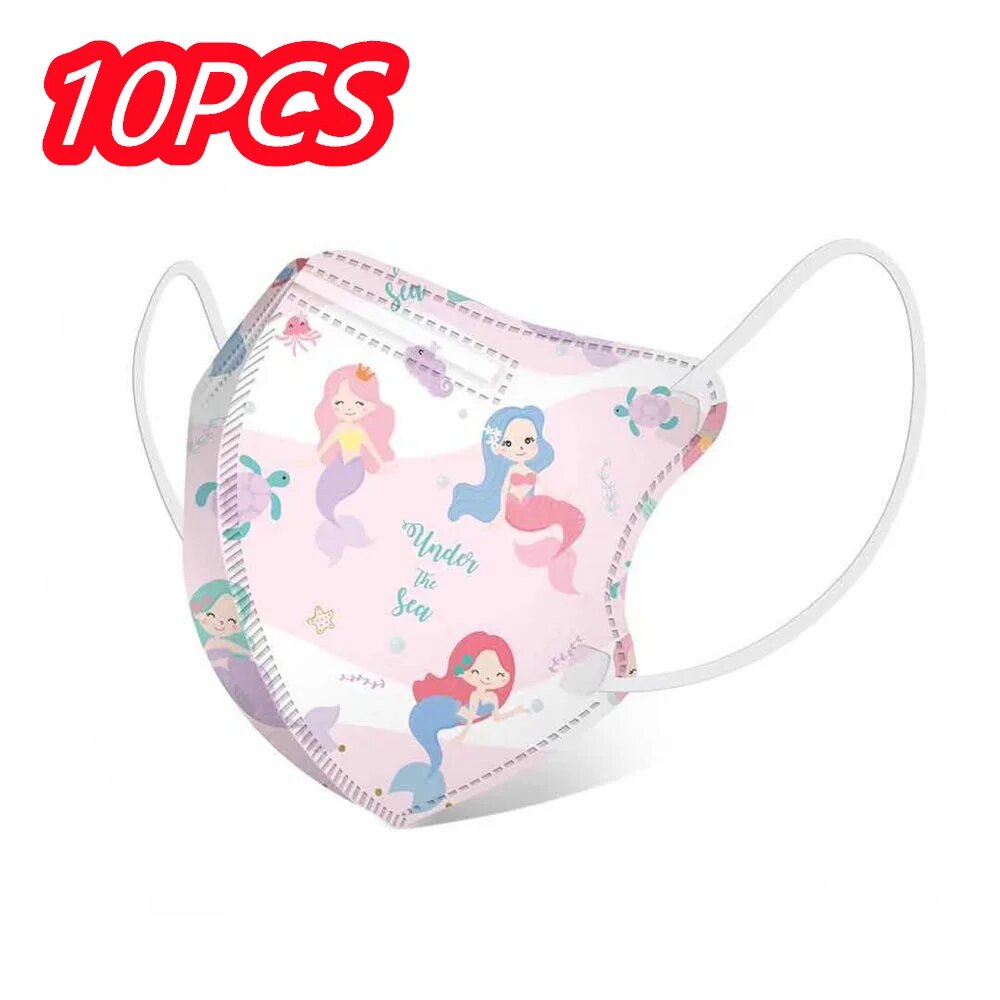 10 шт. индивидуальные детские одноразовые маски для лица, детский фильтр, 4-слойная маска, детская нетканая противопыльная маска, гигиенические маски для лица