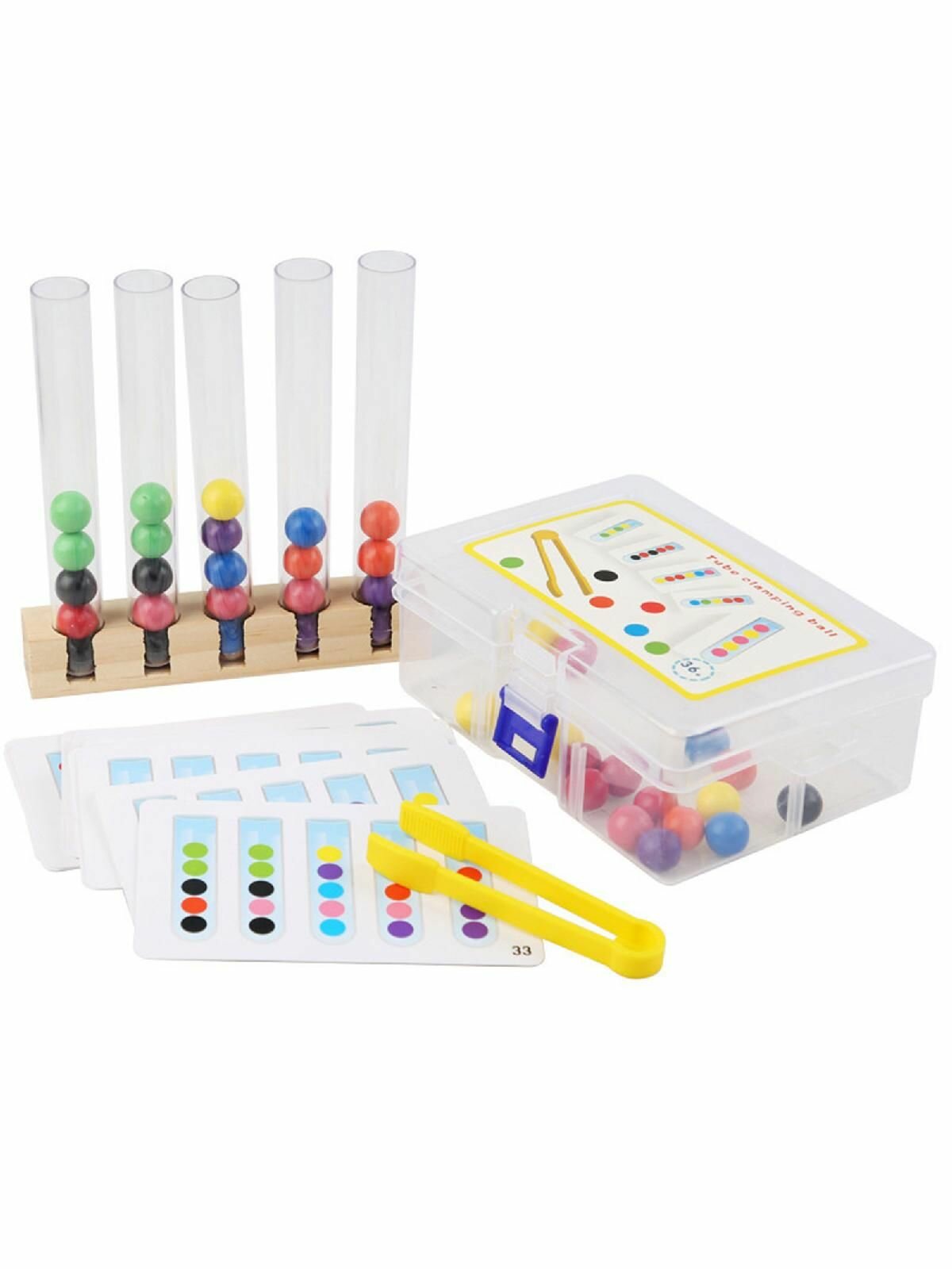 Головоломка,1 коробка развивающих деревянных игрушек-головоломок для дошкольного образования, креативные палочки, фигурные круги, тренировка мышления при сборке