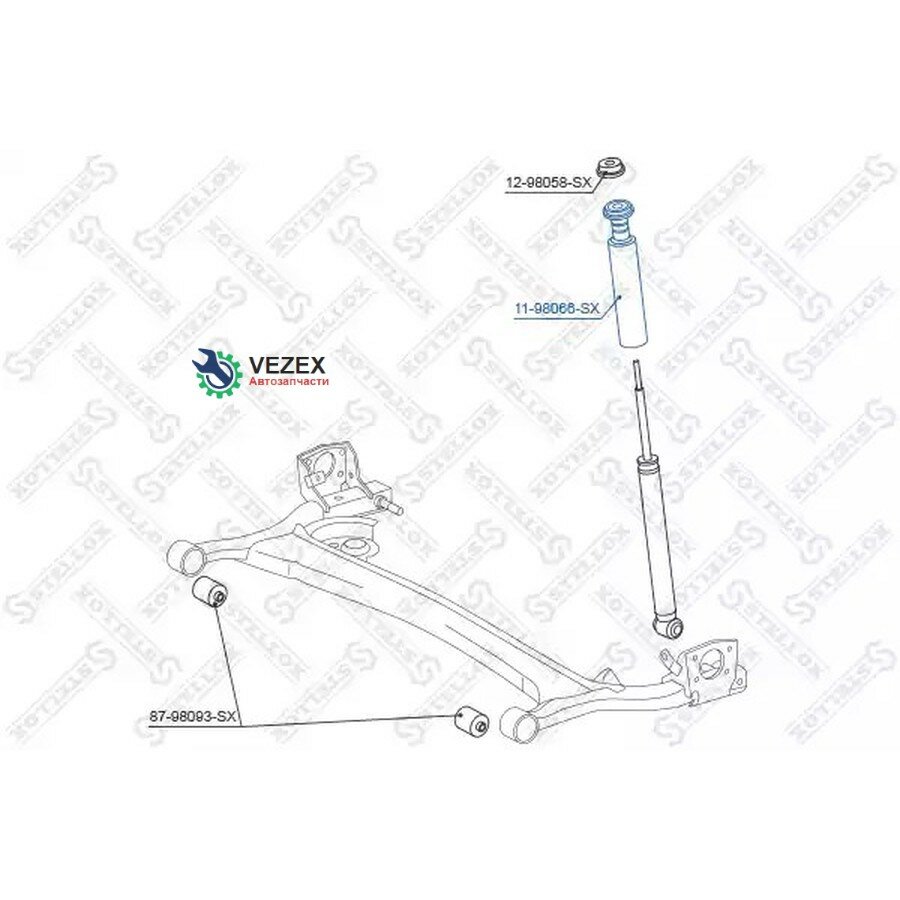 STELLOX 1198066SX к-кт отбойник-пыльник амортизатора заднего!\ Toyota Yaris NCP1#/NLP1#/SCP1# 99>