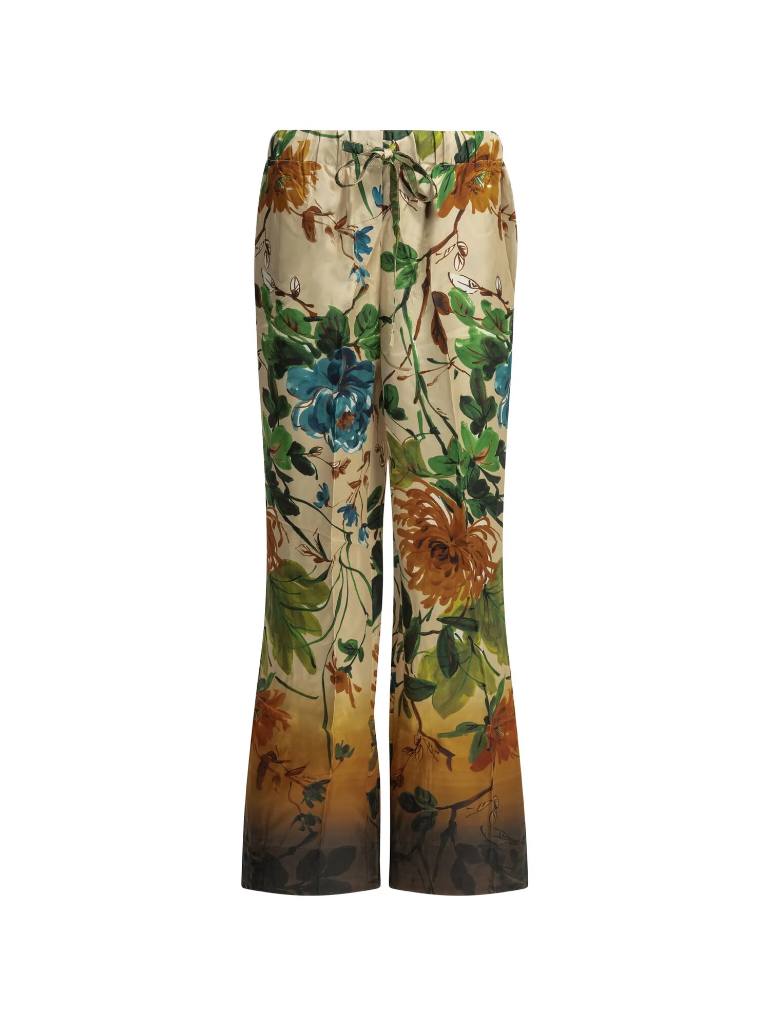 Брюки Floral-print silk trousers