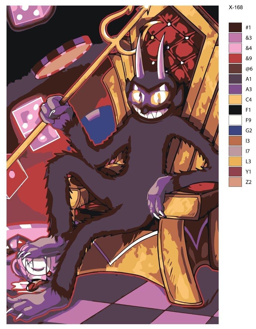 Картина по номерам X-168 "Дьявол" 60x90