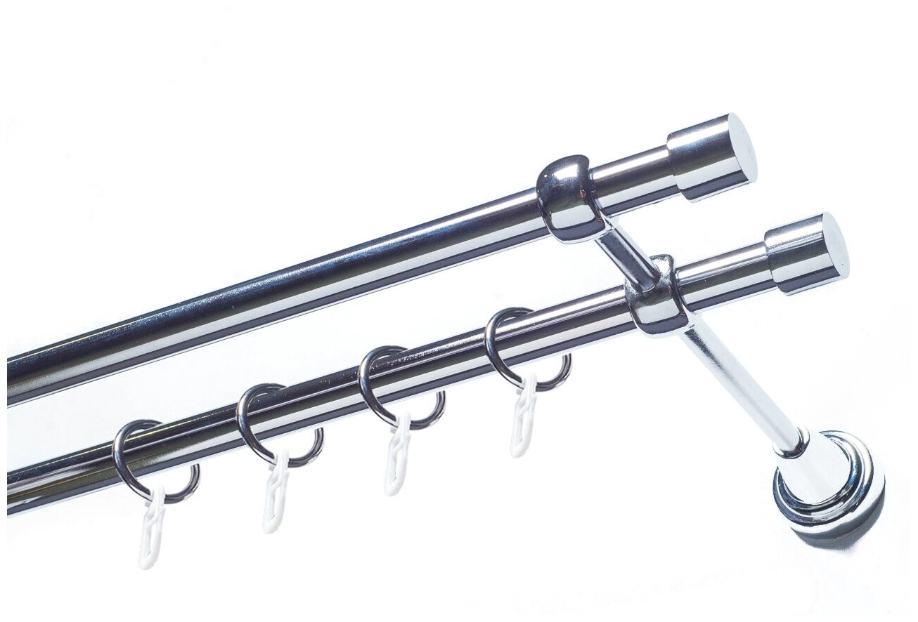 Карниз для штор 4,2 метра AICITY16 классик 21 серебро глянец/ гардина для штор/