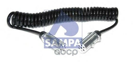 Кабель спиральный! 7/6 полюс, Type S, с 2 штекерами (пласт цельн.),24V, Lmax=4500 ISO3731 SAMPA арт. 095138