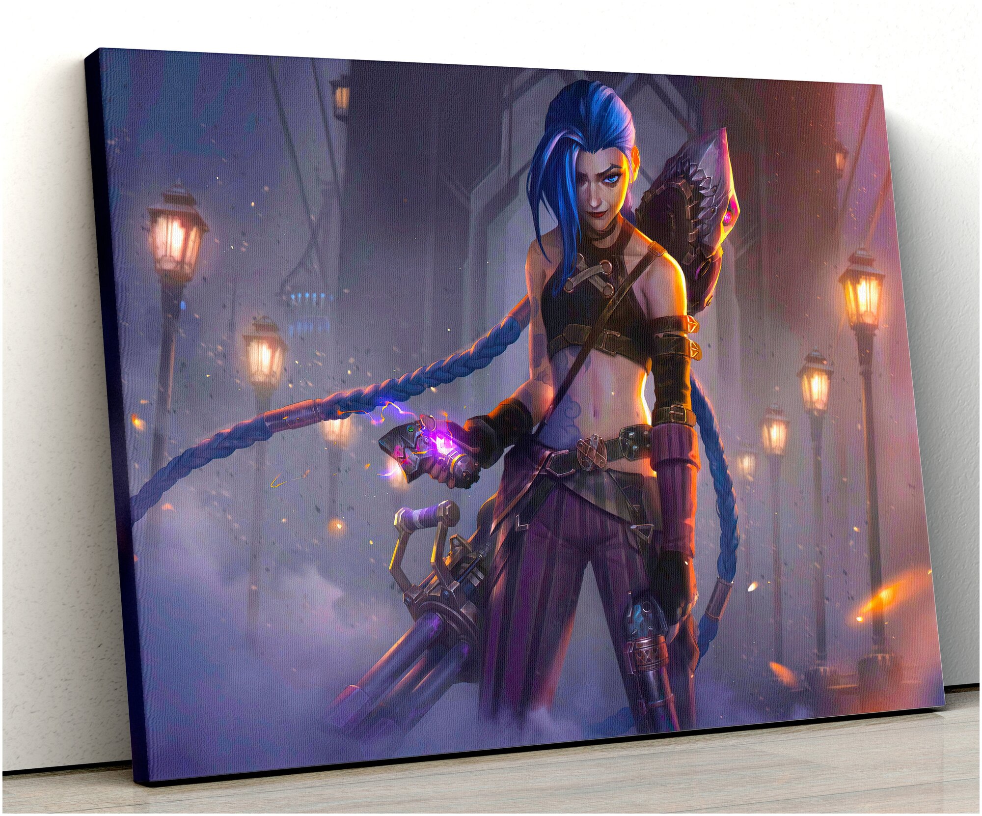 Картина на холсте с подрамником "Аркейн/Arcane: League of Legends, герои. Картина, которая украсит интерьер комнаты, подчеркнет современный стиль Вашего жилья. Качественная печать, экологически безопасные материалы. Сделано в России, 60x75 см