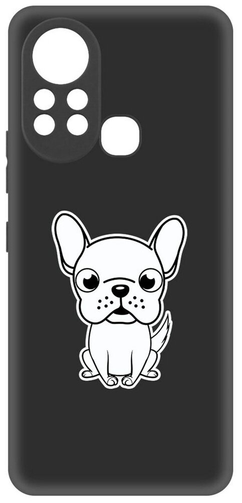 Чехол-накладка Krutoff Soft Case Черно-белый щенок для INFINIX Hot 11S черный