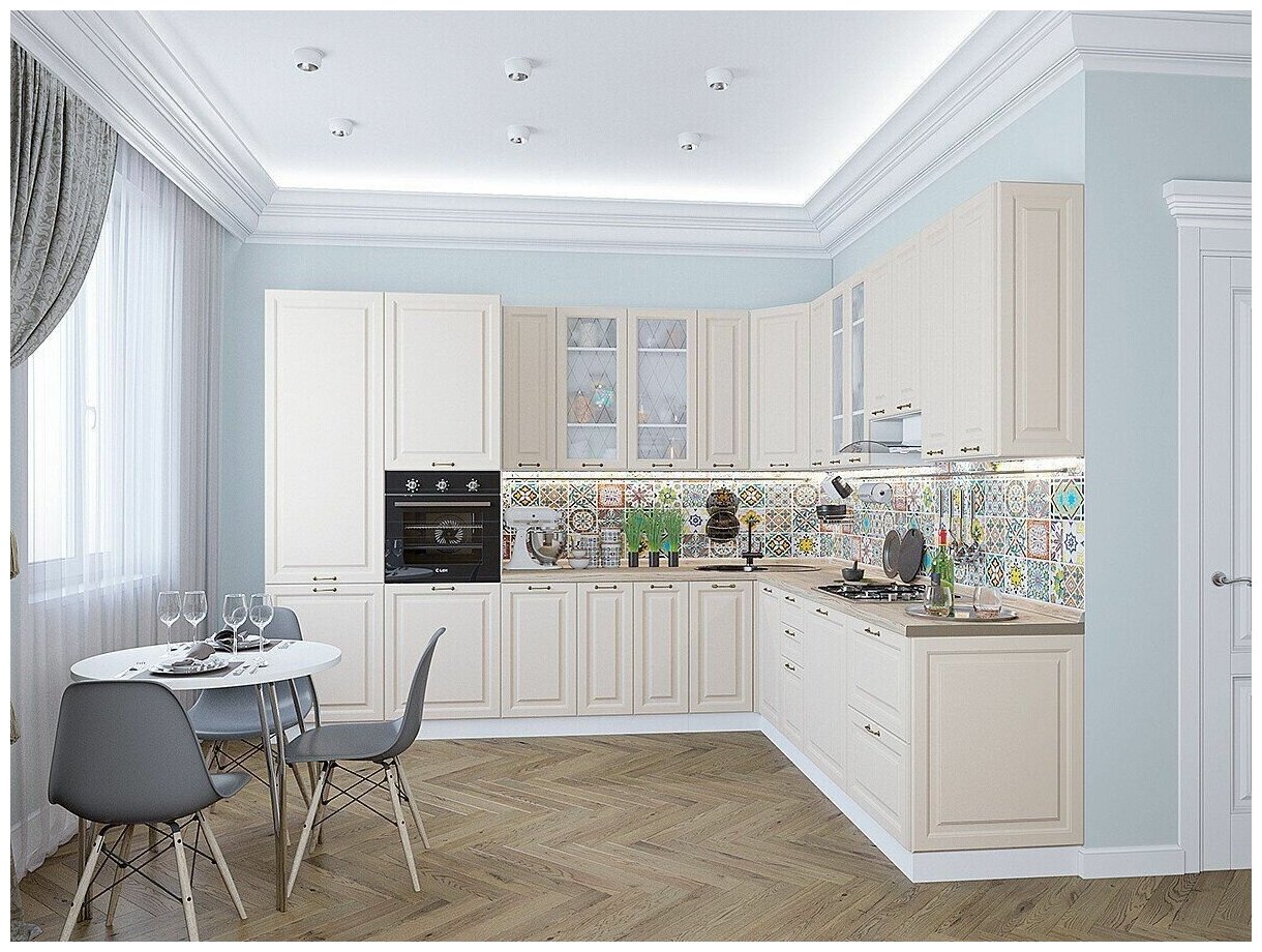 Готовый кухонный гарнитур кухня угловая Ницца-04 2340*3200,2700*600 Агат