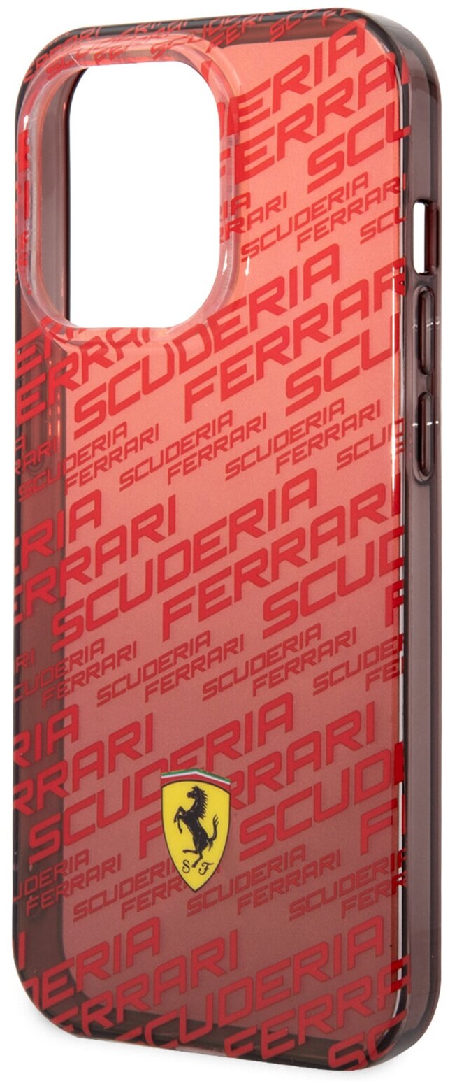 Ferrari для iPhone 14 Pro чехол PC/TPU Allover Scuderia Hard Gradient Red