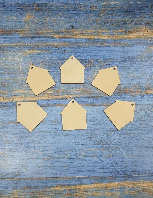 Деревянные заготовки / Заготовка для поделки домик 6х7см, толщина 3мм (6шт)