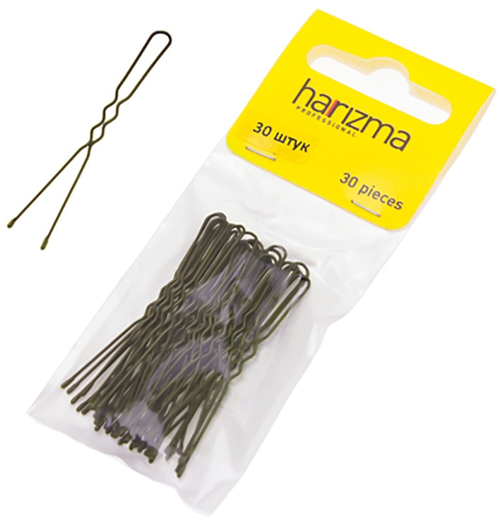 Шпильки 50 мм волна 30 шт коричневые