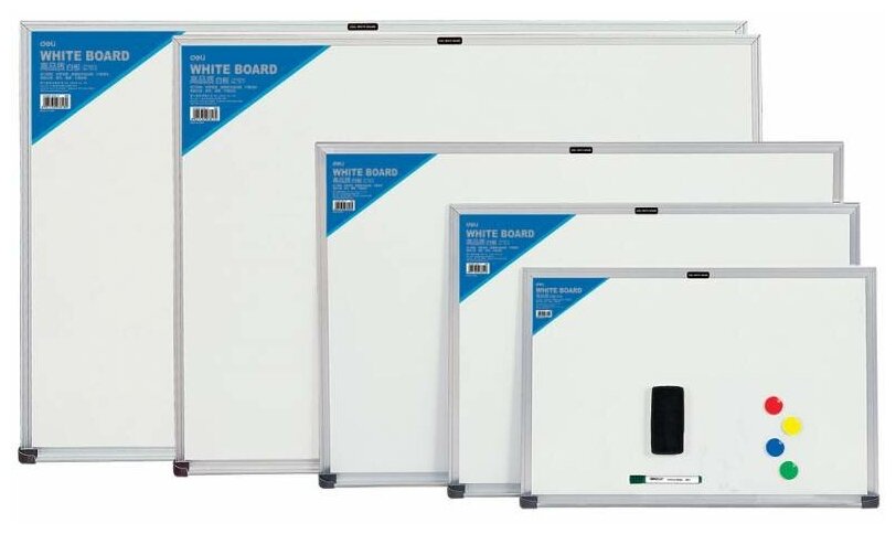 Доска магнитно-маркерная Deli E7816 лак белый 90см алюминиевая рама сталь