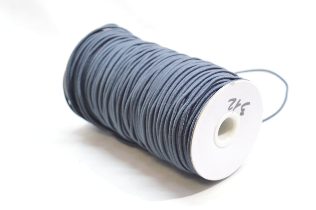 Резинка шляпная 2,5 мм №312 т. серый (уп. 5 +-0,5 м)ProKnopka