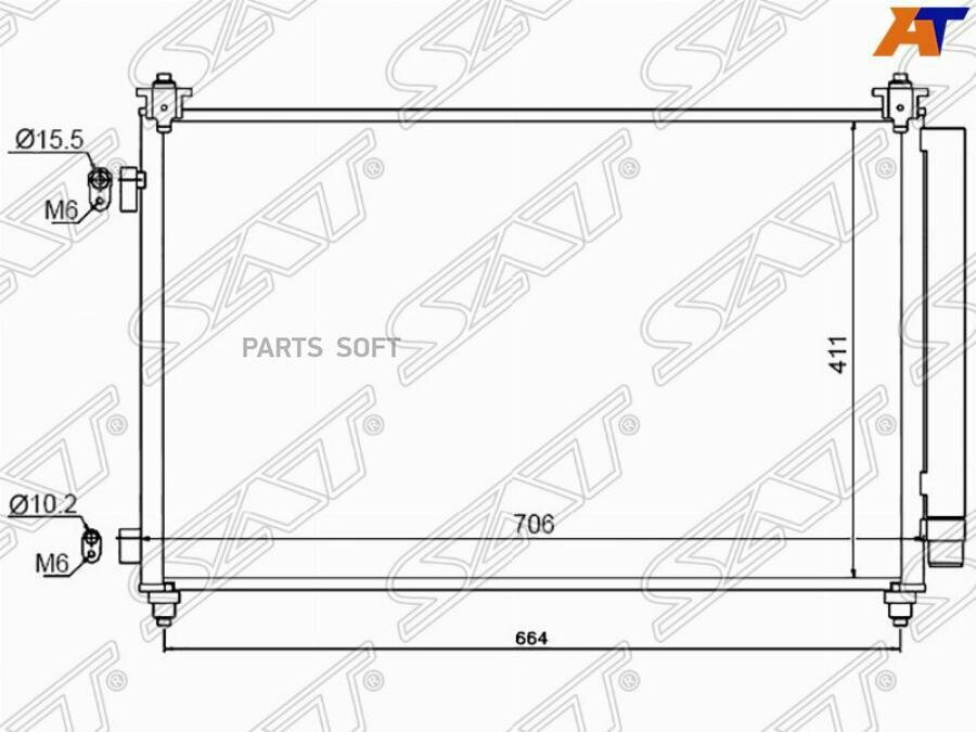 Радиатор кондиционера Mazda CX-9 07-15 SAT ST-MZ14-394-0 | цена за 1 шт