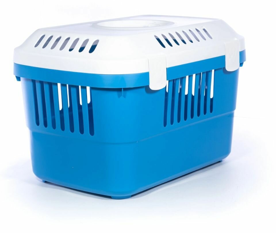 Savic Переноска для собак и кошек Discovery 1, Бело - голубая, 48,5 х 33 х 31,5 см