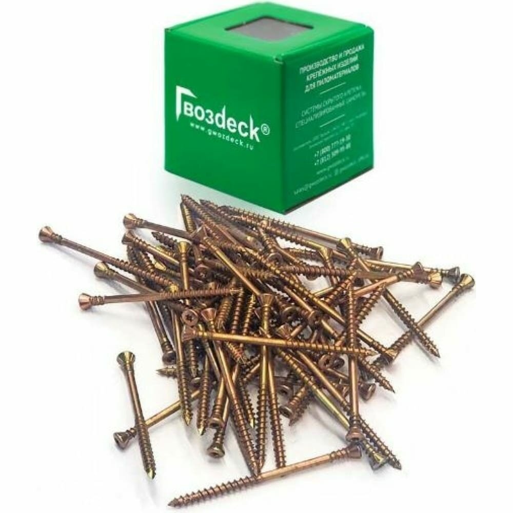 Потайной саморез для пола Гвозdeck 3.5х60, T10, с битой 20423560YETXWG3