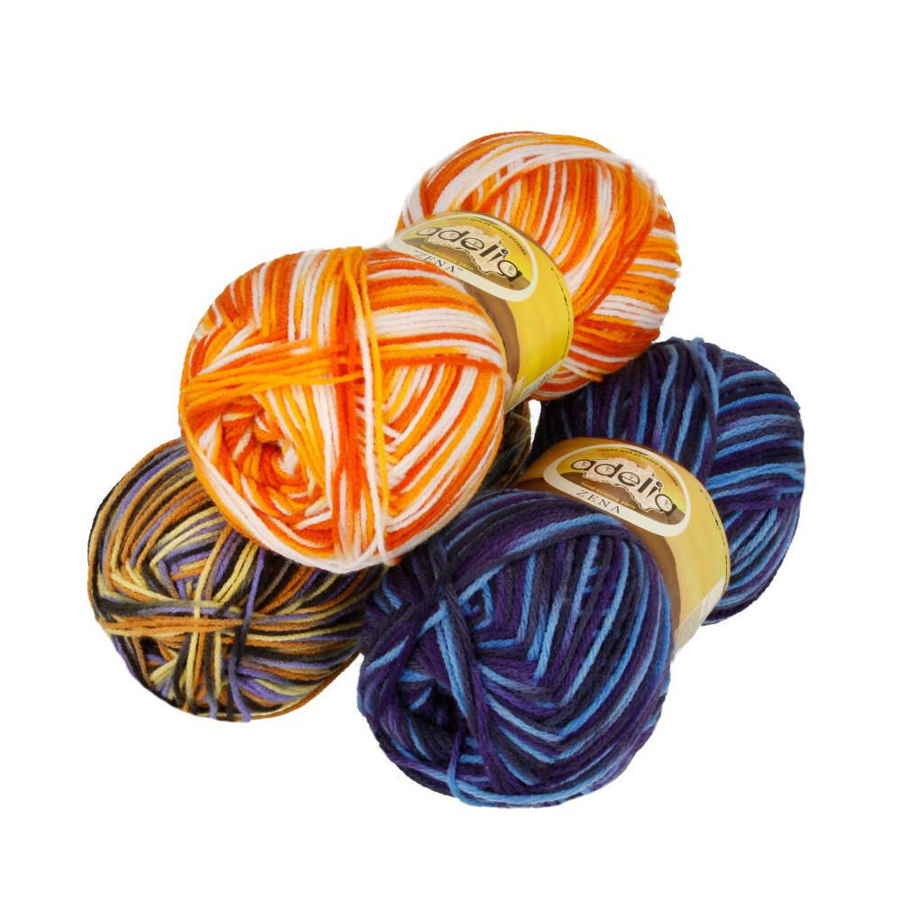 Пряжа ADELIA "ZENA" 100% акрил 100 г 308 м №64 розовый, т. розовый, сирень