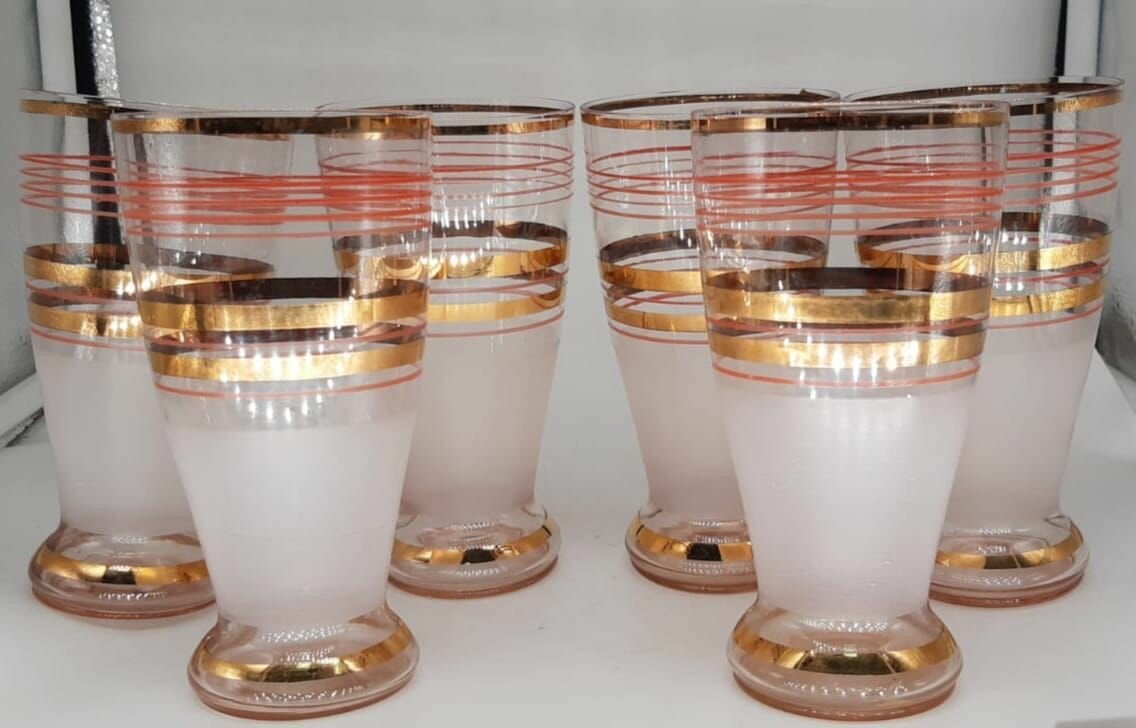 Винтажный советский набор рюмок, 6 шт, стекло, ССР