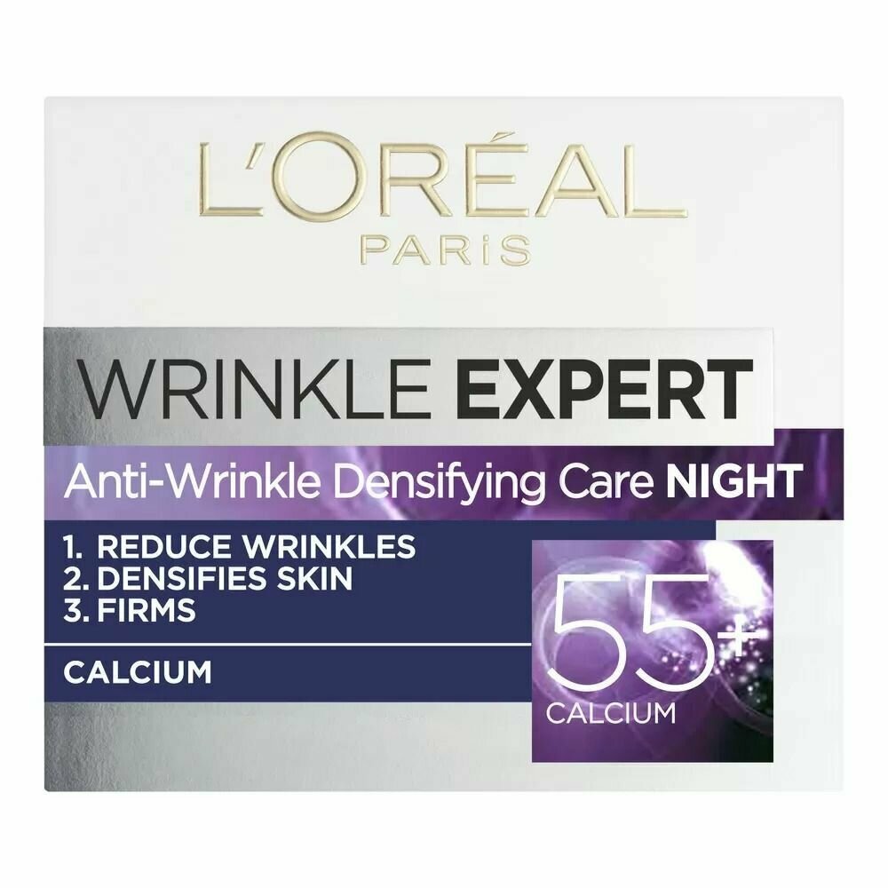 Ночной крем с кальцием L'Oral Wrinkle Expert 55+ с маслом из косточек абрикоса 50 мл (Франция)