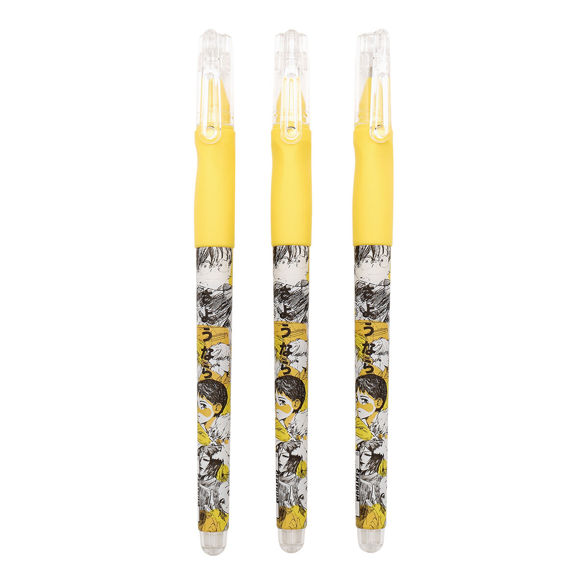 74893 Ручка гелевая прорезиненная Аниме, упак(3шт)