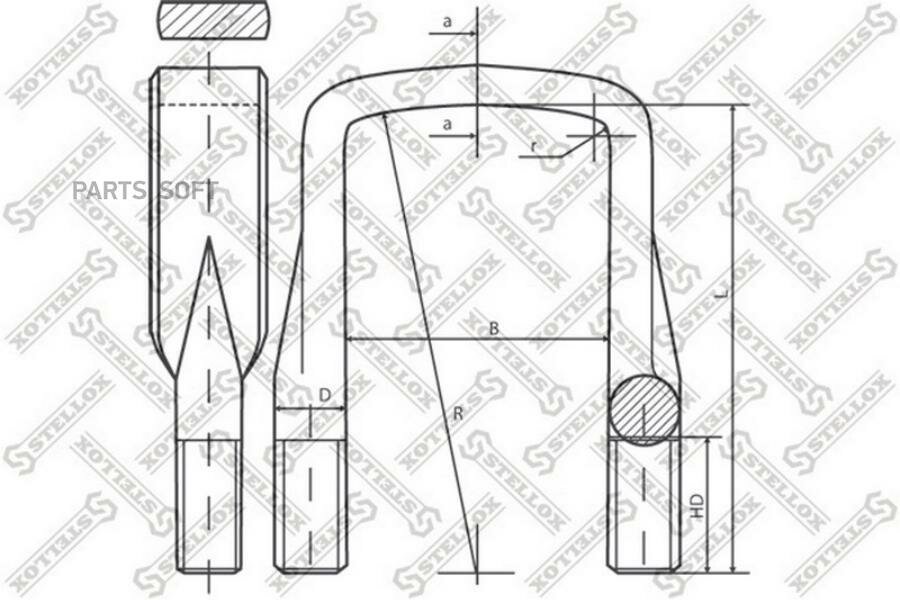 STELLOX 8464213SX стремянка! 82xM20x1.5x232-U \ DAF 95XF/CF65/CF75/IV/CF85/IV/XF95/105