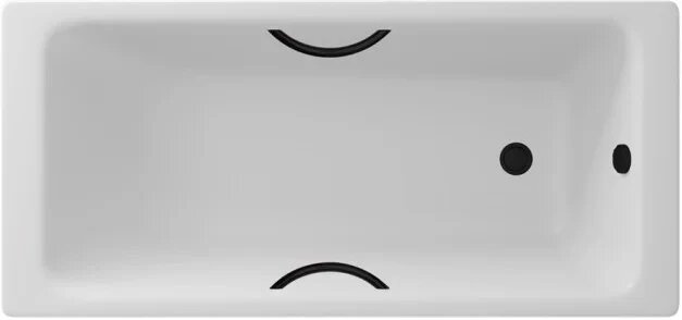 Ванна чугунная Delice Parallel DLR220506RB 180x80 см, с ручками, белый