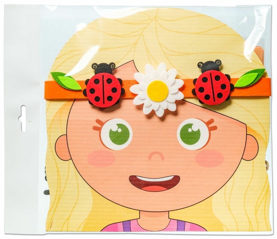 Счетный материал Smile Decor "Цветочный венок", обучающая игра из фетра на липучках с карточками-шаблонами, продолжи ряд