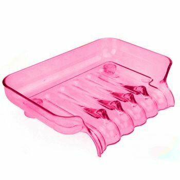 Мыльница для ванной комнаты и кухни на вакуумных присосках, розовая