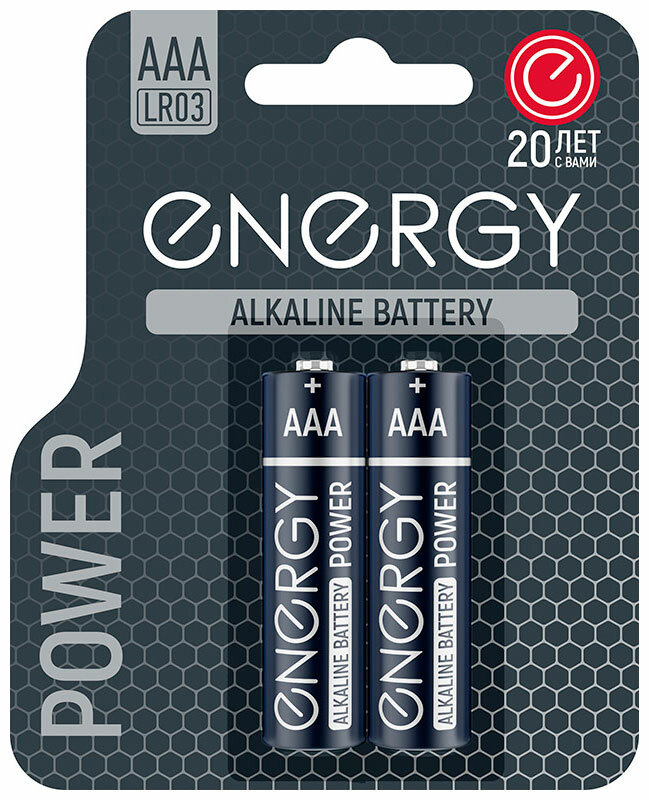 Батарейка алкалиновая Energy Power LR03/2B (ААА) 107041